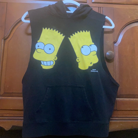 Simpsons | Tops | The Simpsons Bart Hooded Cut Off Tank | Poshmark